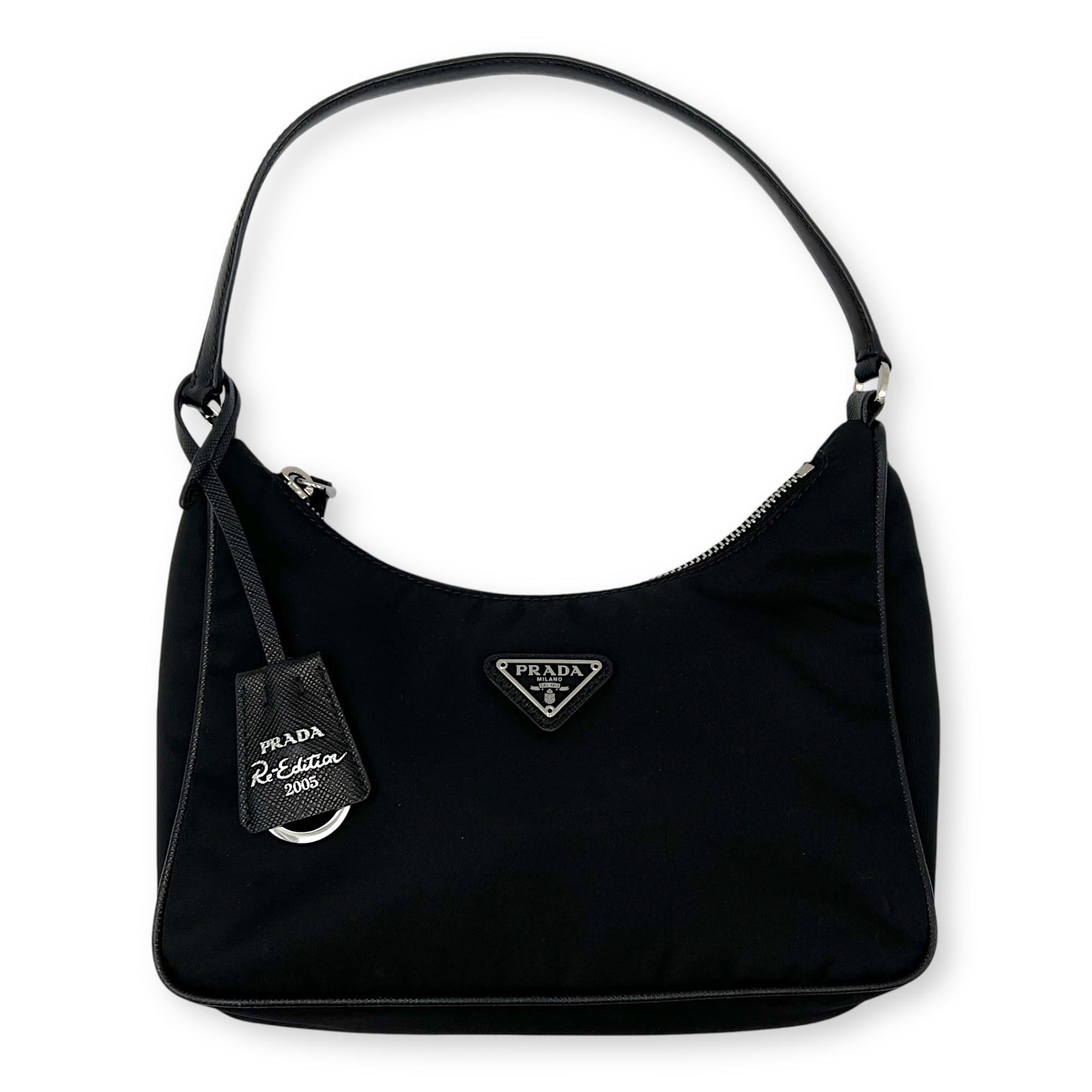 Prada Re-Edition 2000 Shoulder Bag Black in Re-Nylon, Silver hardware Singapore