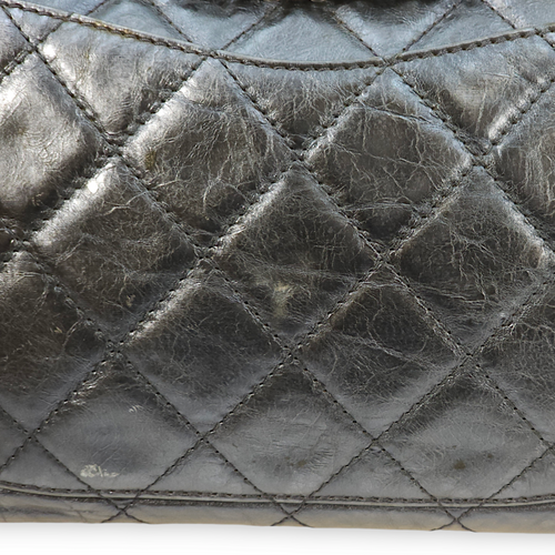 Chanel Reissue 228 Metallic Blue Crossbody Bag in Distressed Chanel Reissue 228 Metallic Blue Crossbody Bag in Distressed