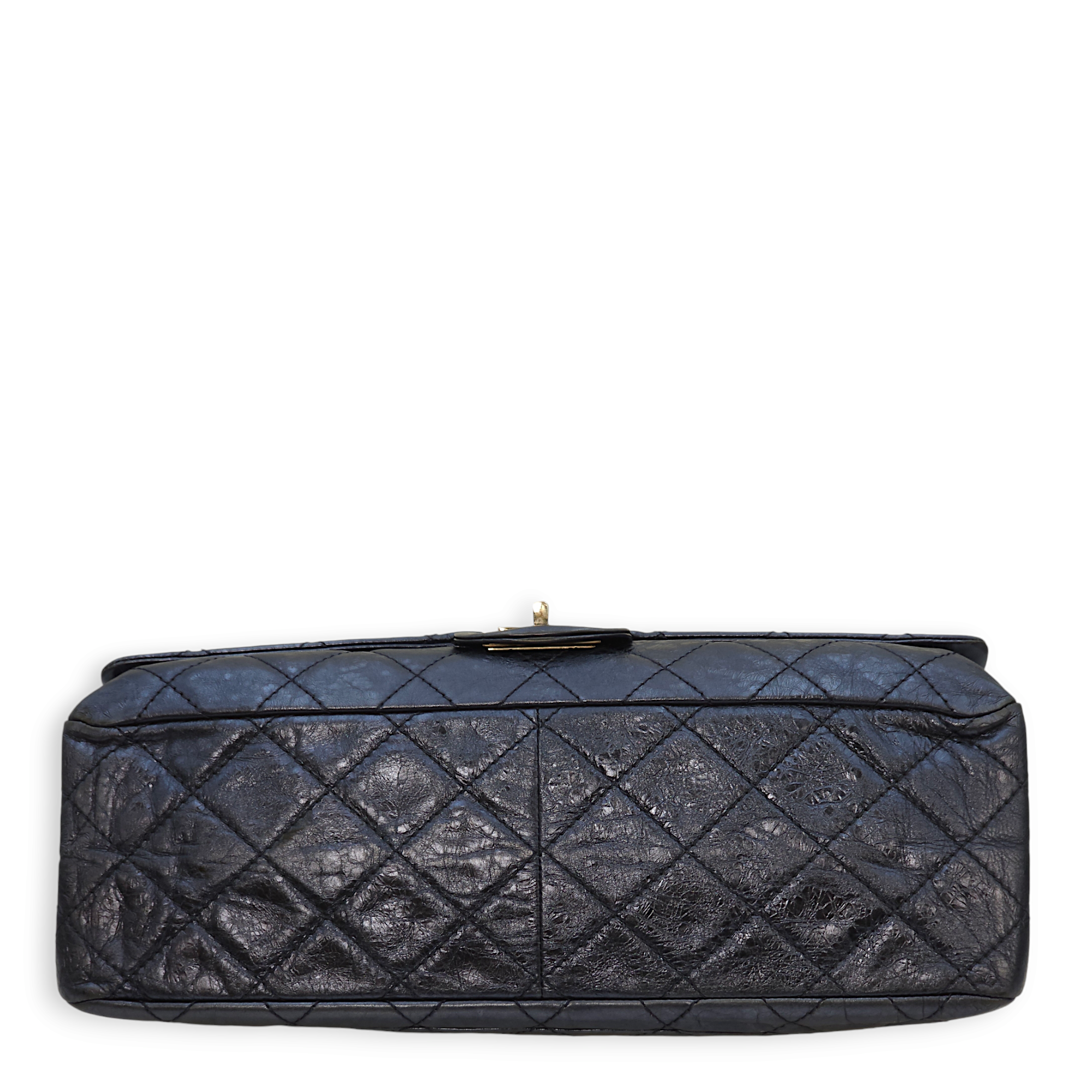 Chanel Reissue 228 Metallic Blue Crossbody Bag in Distressed Chanel Reissue 228 Metallic Blue Crossbody Bag in Distressed