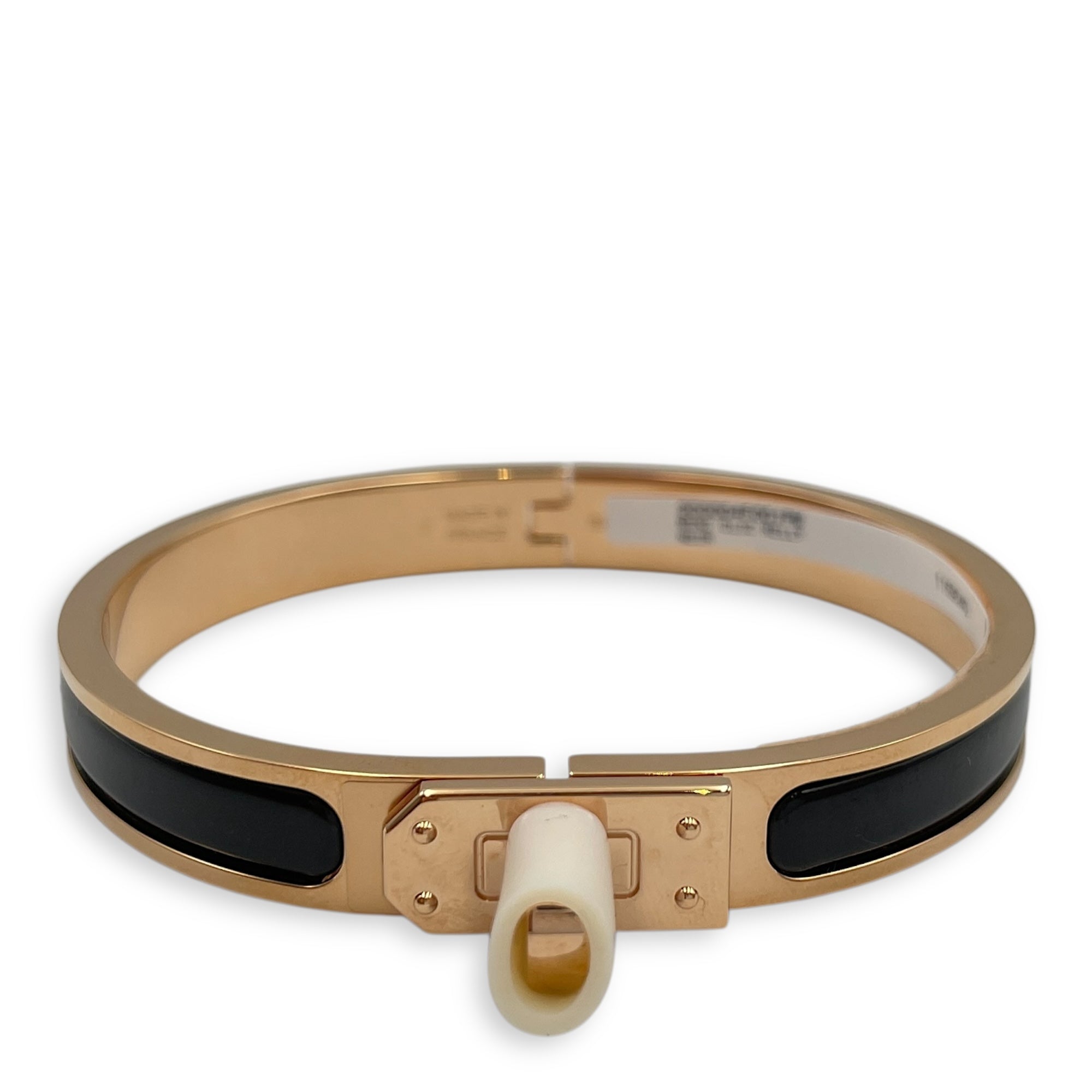 Mini Kelly Clic PM Black Bracelet , Rose Gold hardware