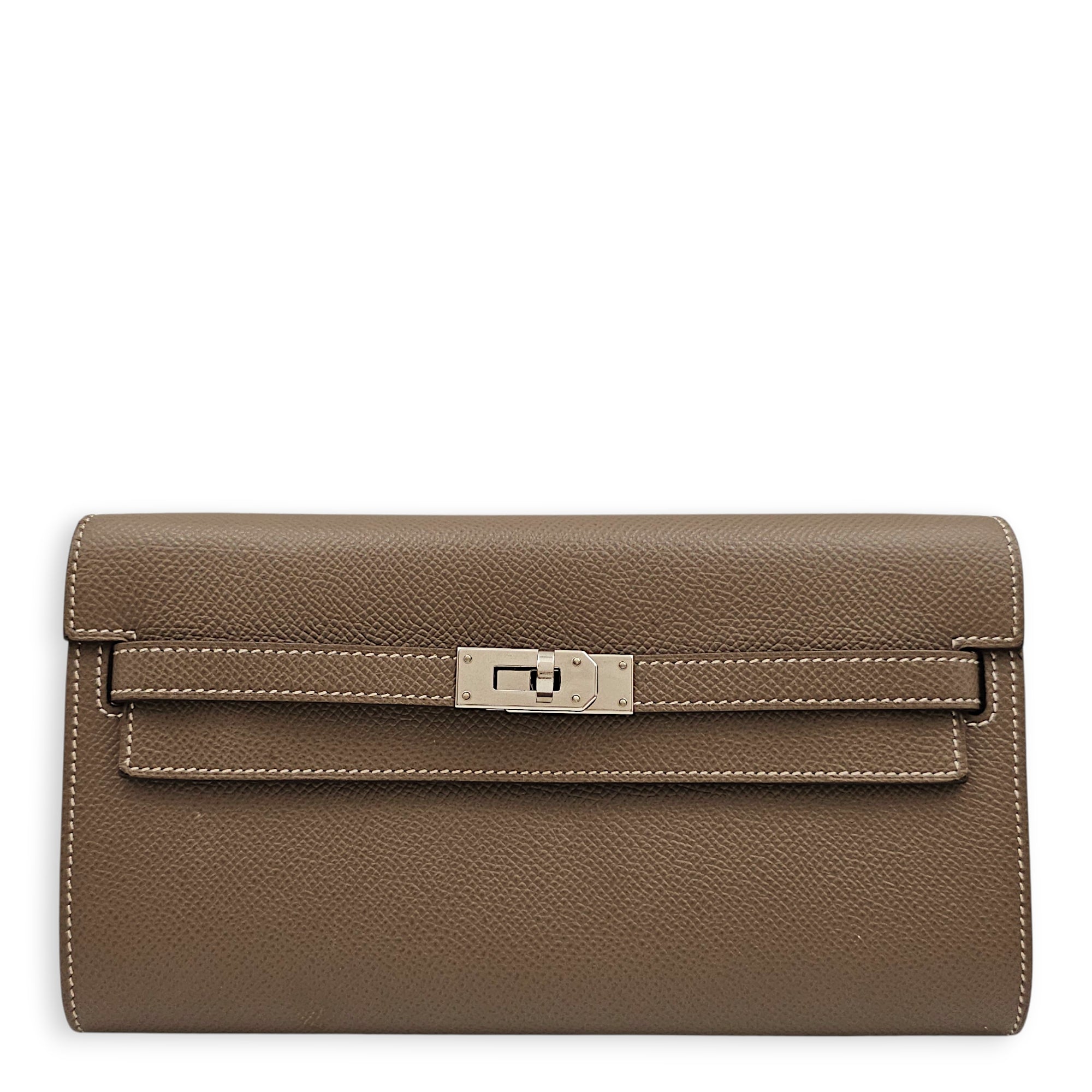 Kelly To Go Etoupe Crossbody Bag in Epsom, Palladium hardware