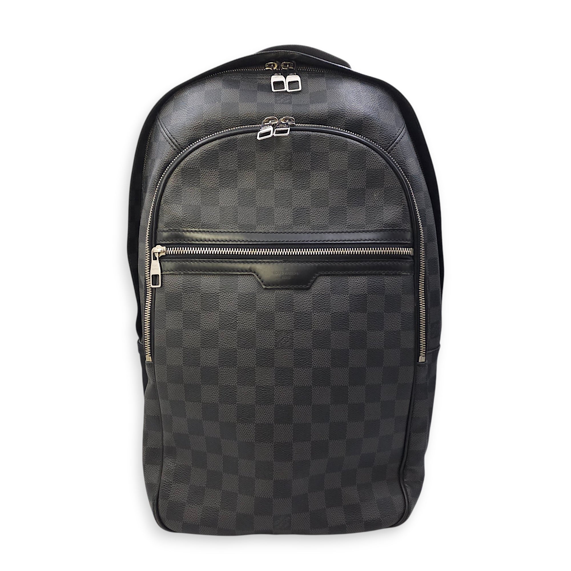 Michael Damier Graphite Grey Backpack in Canvas Silver hardware