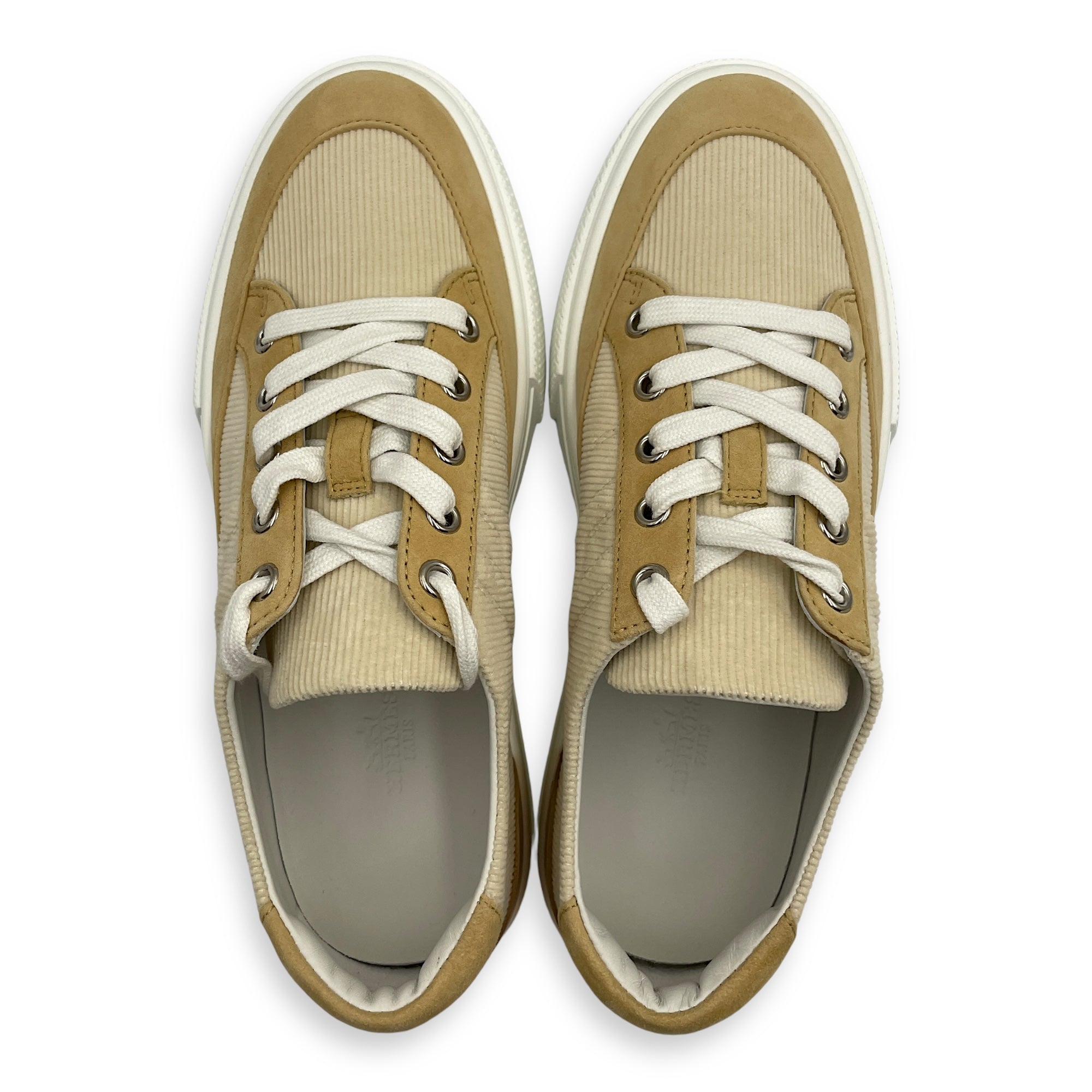 Hermès Deep 37 Beige Crin Sneakers in Suede Leather Singapore